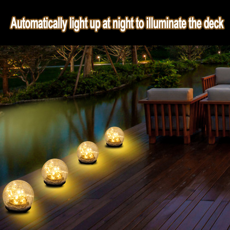 HEDAQI Glass Low Voltage Solar Powered Integrated LED Pathway Light & Reviews | Wayfair